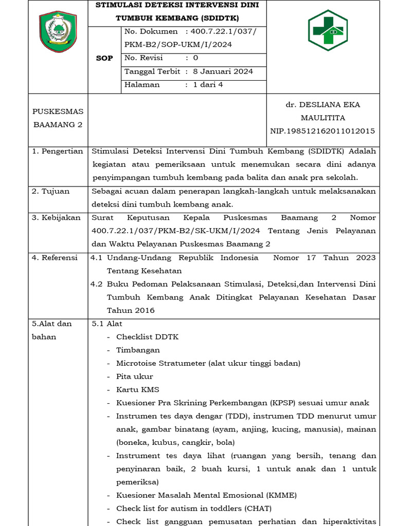 Sop Sdidtk 2024 | PDF | Pengembangan Diri | Sains & Matematika