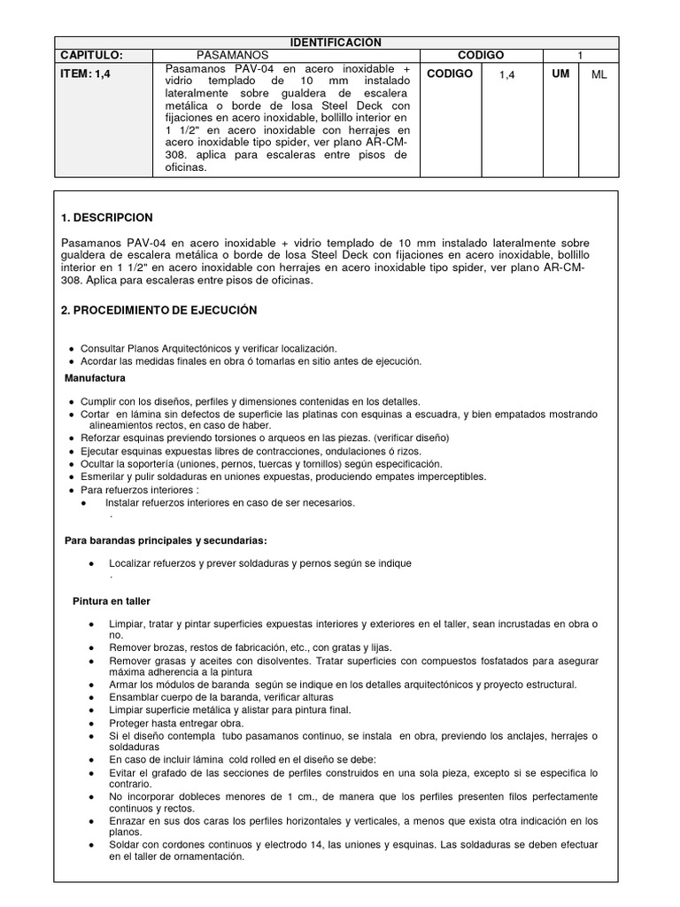 Baranda | PDF | Soldadura | Construcción