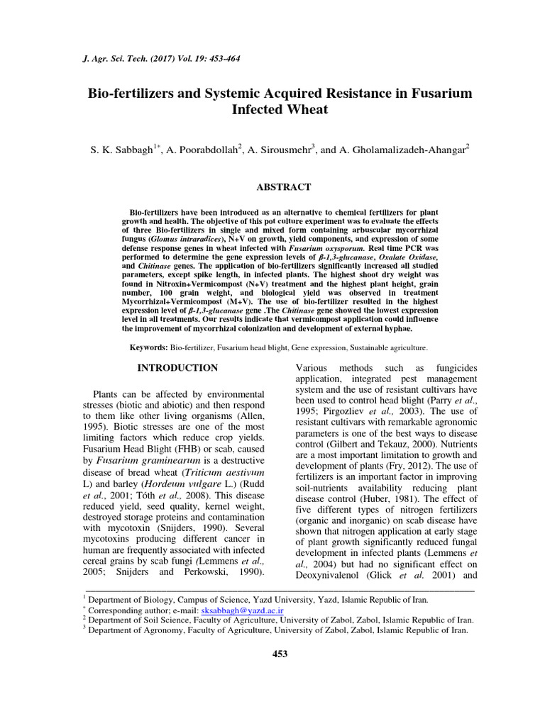 JAST - Volume 19 - Issue 2 - Pages 453-464 | PDF | Reverse Transcription Polymerase Chain ...