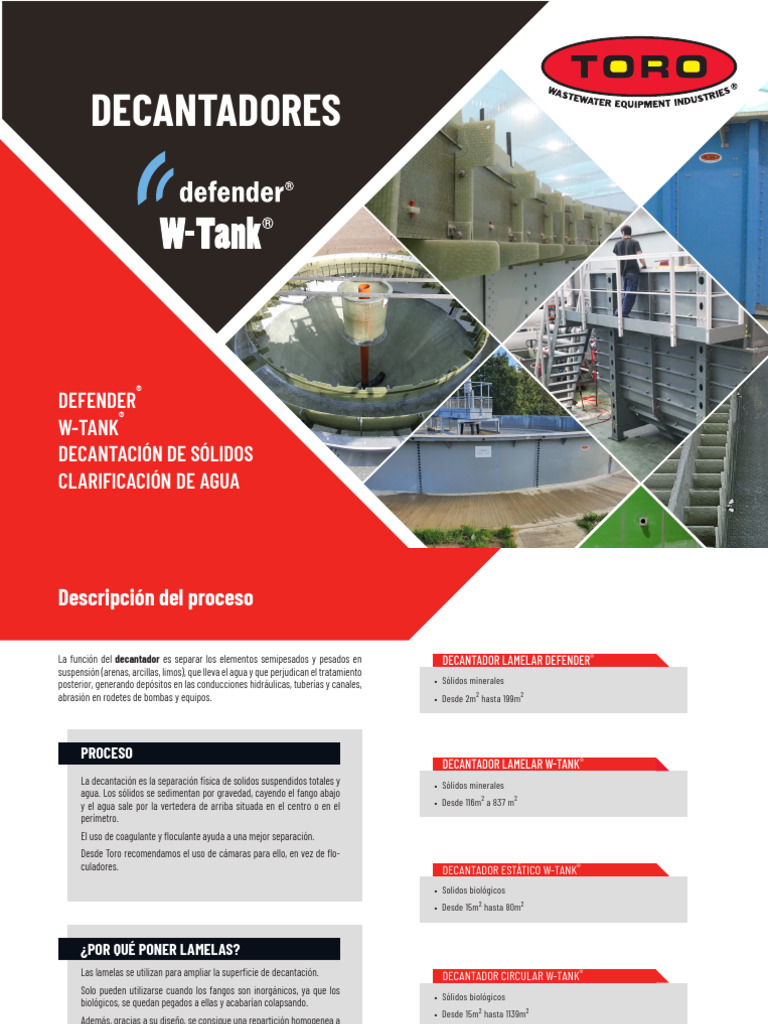 Toro Equipment Decantadores | PDF | Agua | Materiales