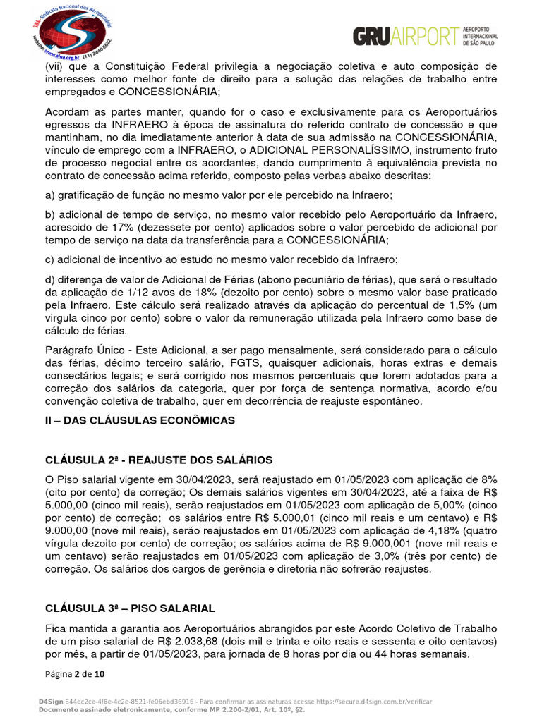ACT 2023 2024 FINAL ASSINADO - Organized | PDF | Sindicato | Férias trabalhistas