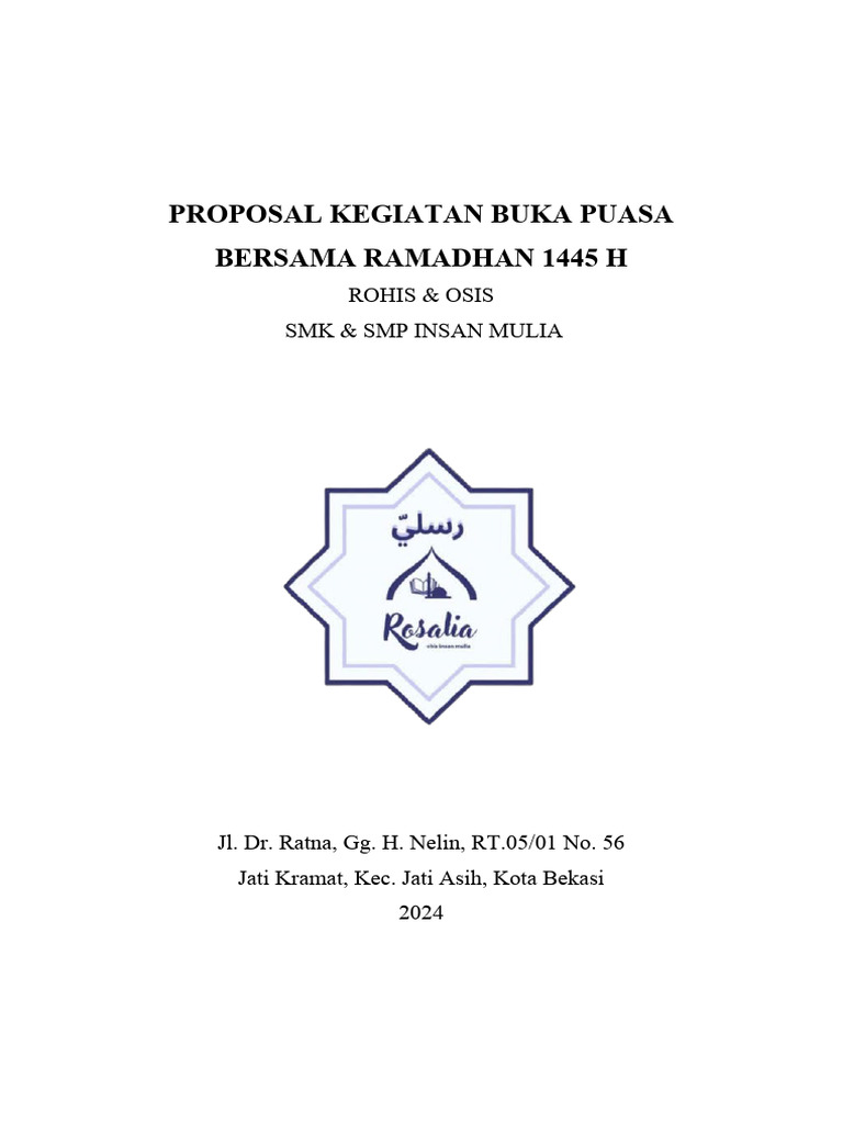 Proposal Buka Puasa Bersama Ramadhan 1445 H | PDF