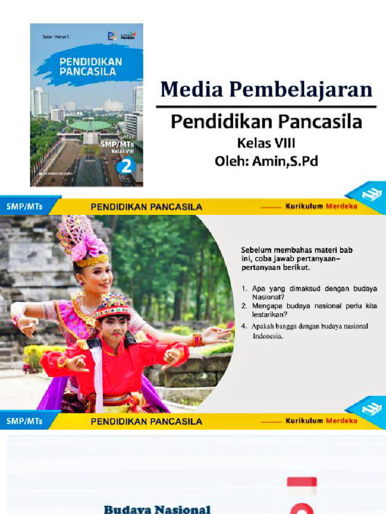 PKN Bab 5 - Budaya Nasional Sebagai Alat Persatuan Bangsa | PDF