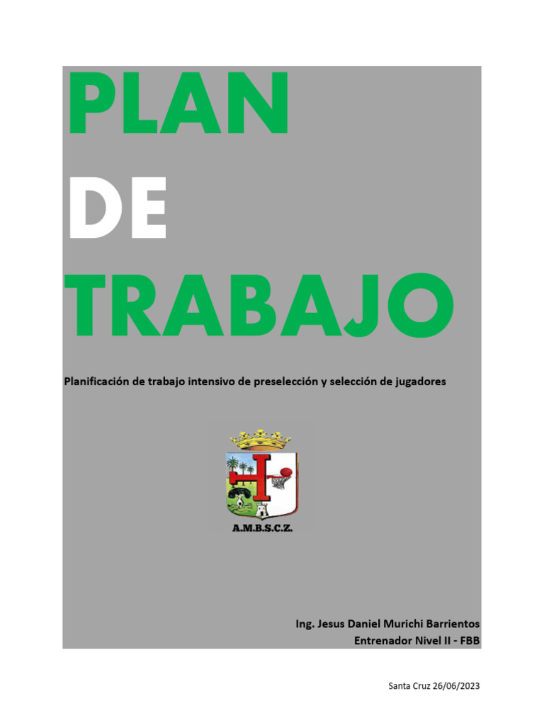 Plan de Entrenamiento Sub16 Santa Cruz | PDF | Defensor (Asociación de ...