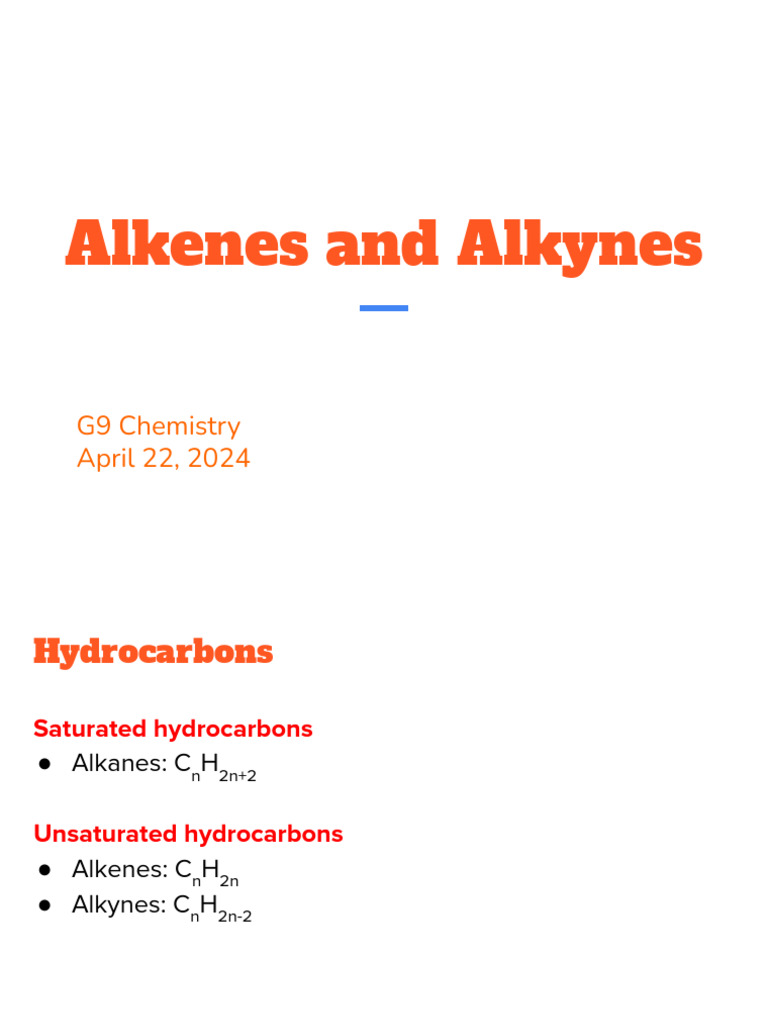 Organic Compounds 2 - Alkenes and Alkynes - SC-1 | PDF | Alkene ...