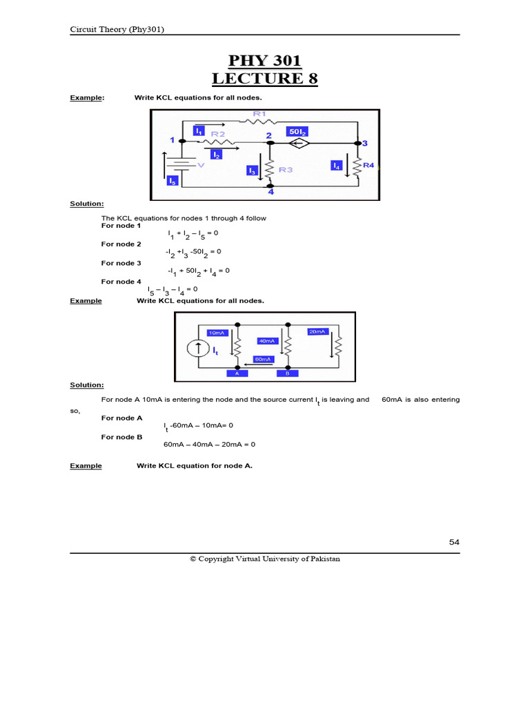 Classs | PDF | Network Analysis (Electrical Circuits) | Equations
