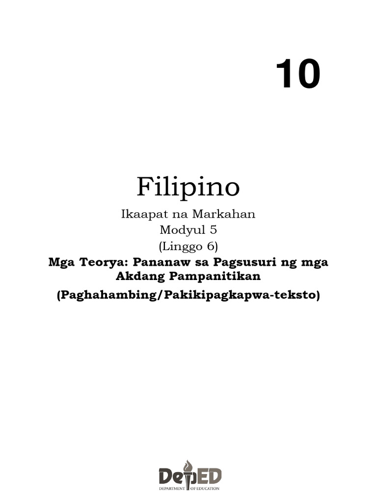 Filipino10 Q4 M5 L6 Mga-Teorya | PDF