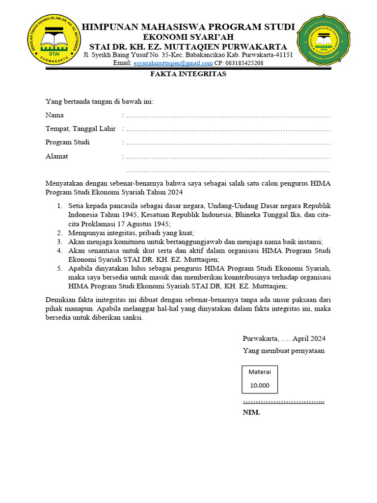 Fakta Integritas-3 | PDF