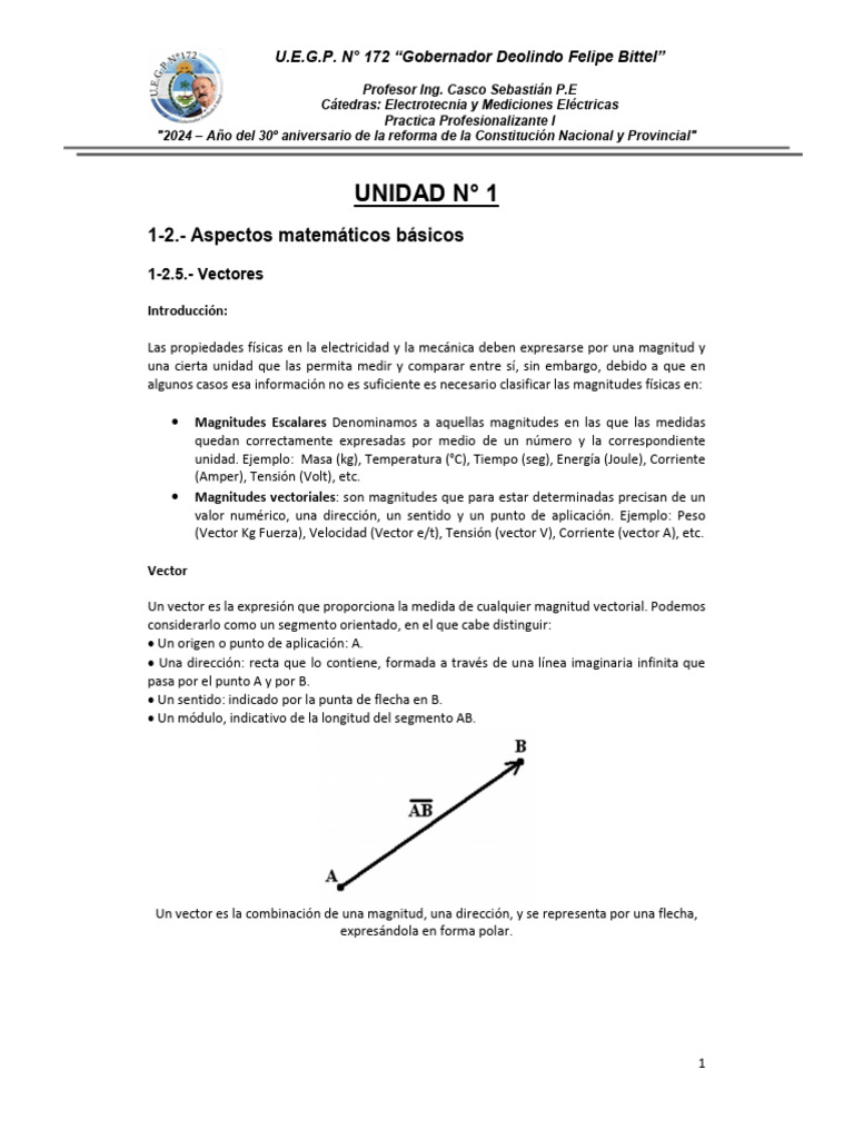 Unidad 1 - Teoria - 1-2.5 (Vectores) | Descargar gratis PDF | Vector Euclidiano | Sistema de ...