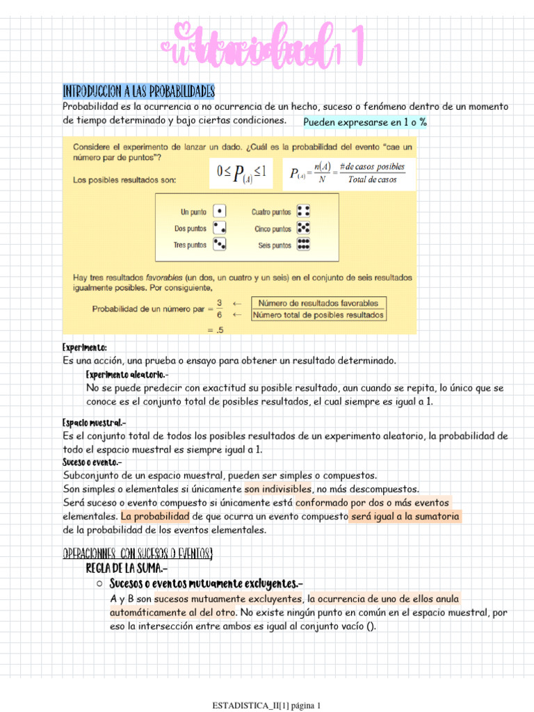 Estadistica P | Descargar gratis PDF | Probabilidad | Teoría de probabilidad