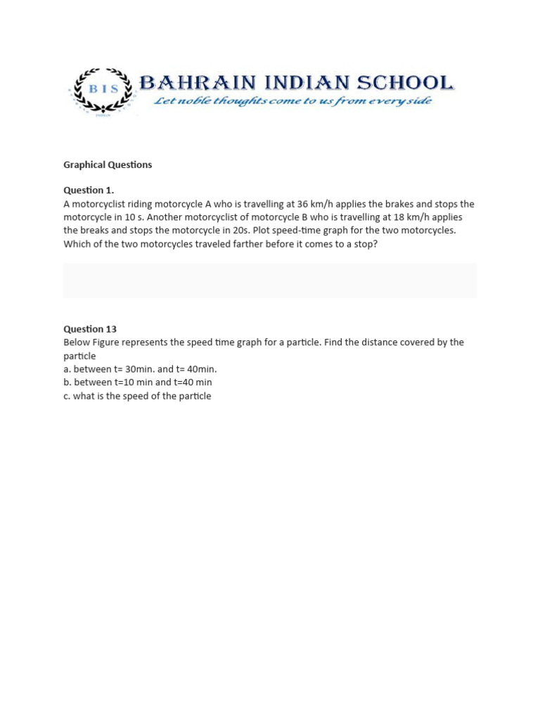 Graphical Questions | PDF | Speed | Acceleration