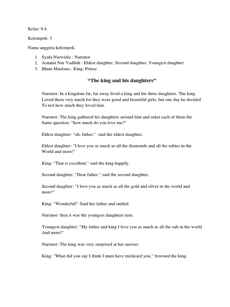 The King and His Daughters | PDF | Fairy Tales | Traditional Stories