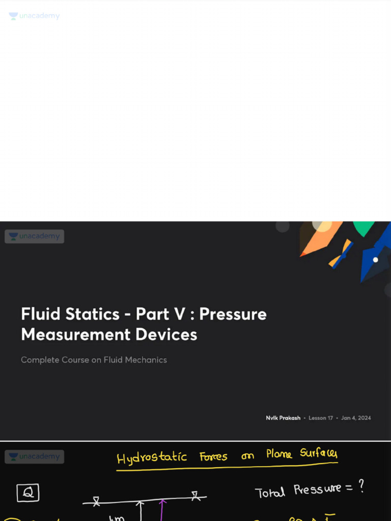 Fluid Statics - Part V Pressure With Anno 1712153148173 | PDF