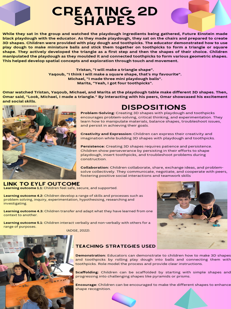 3D Shape Creation with Playdough | PDF | Learning | Creativity