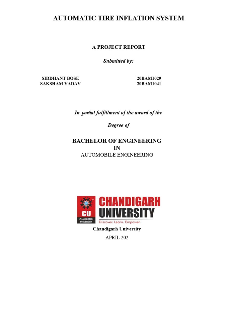 Automatic Tire Inflation Report | PDF | Parking | Arduino