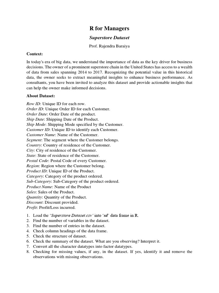 R4M - Superstore Dataset | PDF | Chart | Data