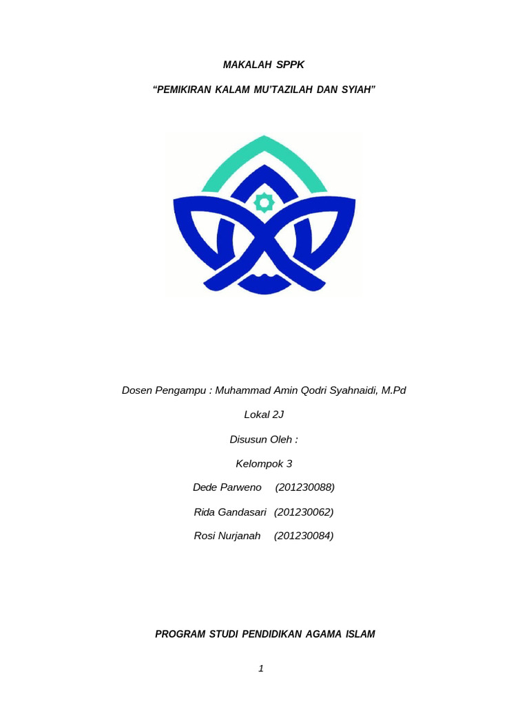 Makalah SPPK Kel 3 - Golongan Mu'tazilah Dan Syi'ah PDF | PDF