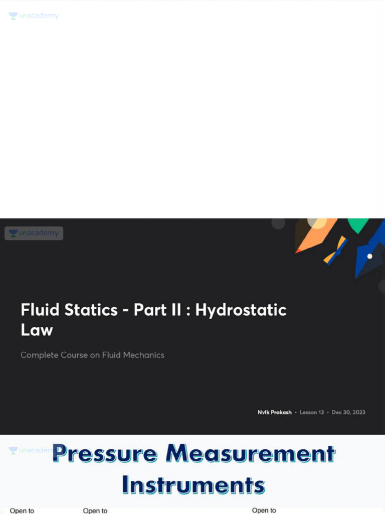 Fluid Statics - Part II Hydrosta With Anno 1712150760447 | PDF