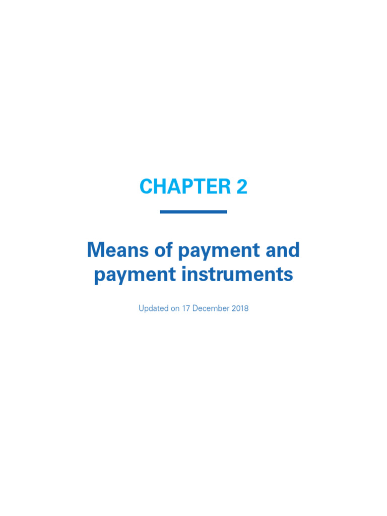 Means of Payment and Payment Instruments | PDF | Payments | Money
