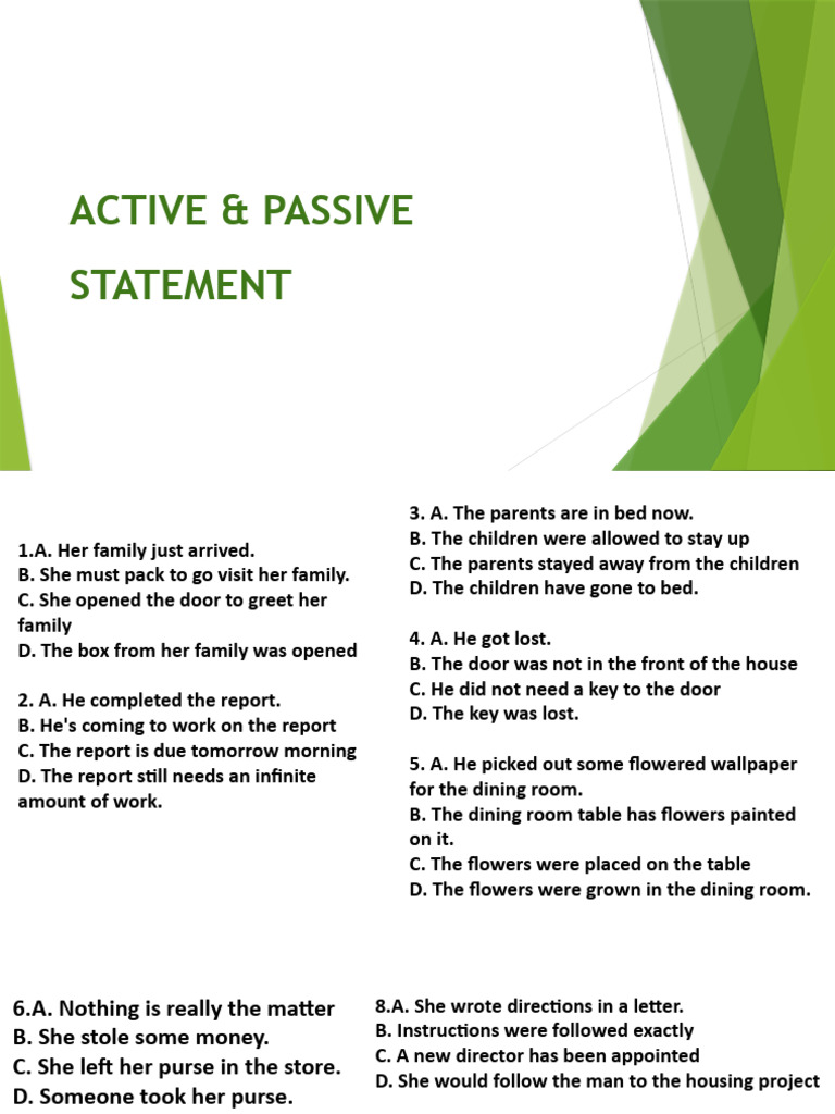 Meeting 6 - Active and Passive | PDF