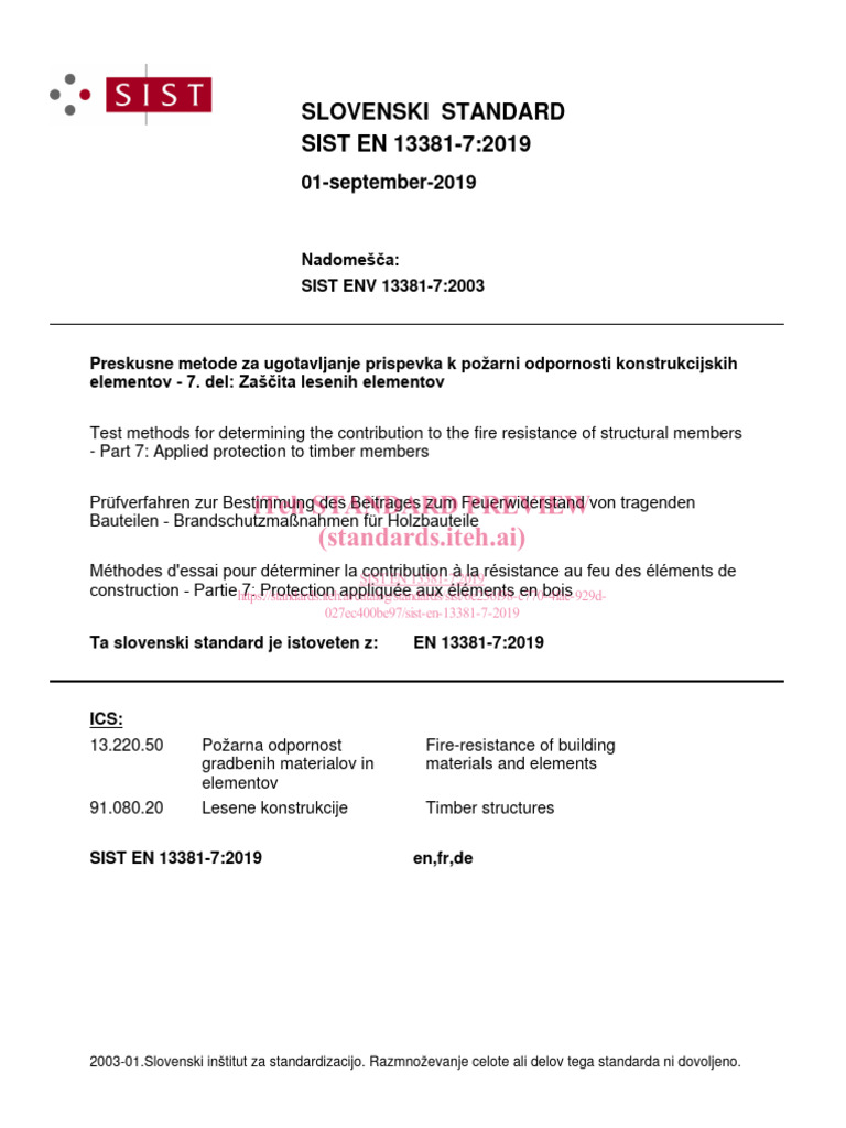 Sist en 13381 7 2019 | PDF | Lumber | Fires