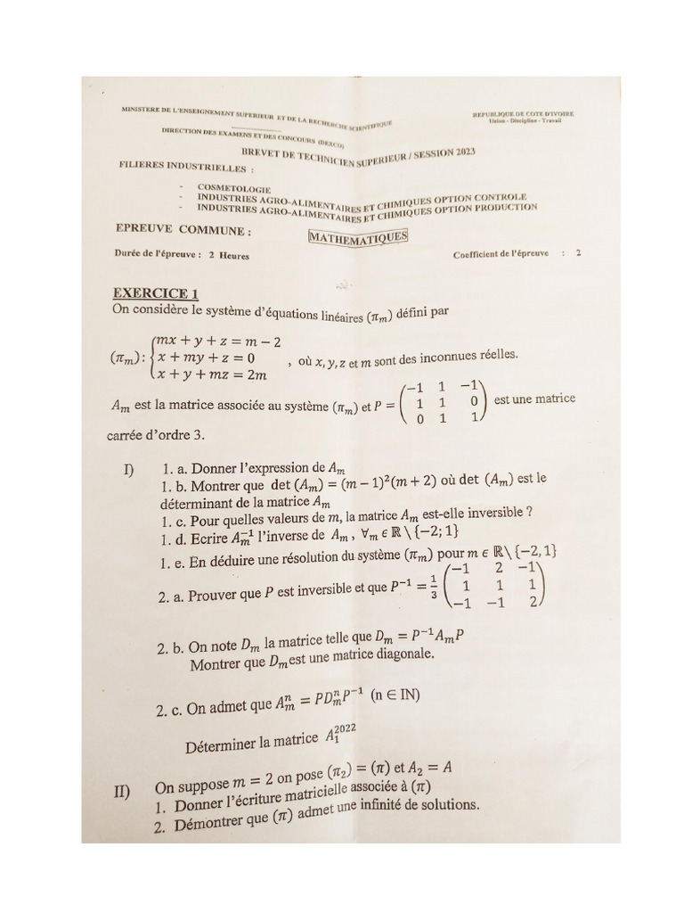 Bts 2023 Mathematiques | PDF