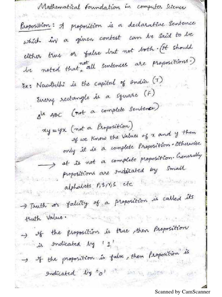 Discrete Mathematics Written Notes | PDF