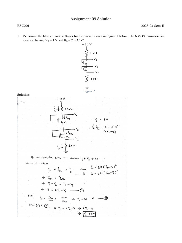 Introduction To Electronics, Questions and Solutions | PDF | Mosfet | Field Effect Transistor