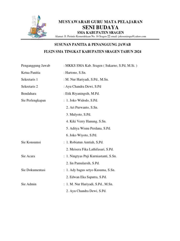 FLS2N Sma 2024 Kabupaten Sragen | PDF | Seni