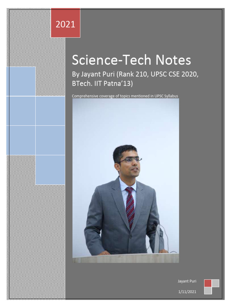 UPSC Science-Tech Notes by Jayant Puri | PDF | Earth Sciences | Spaceflight