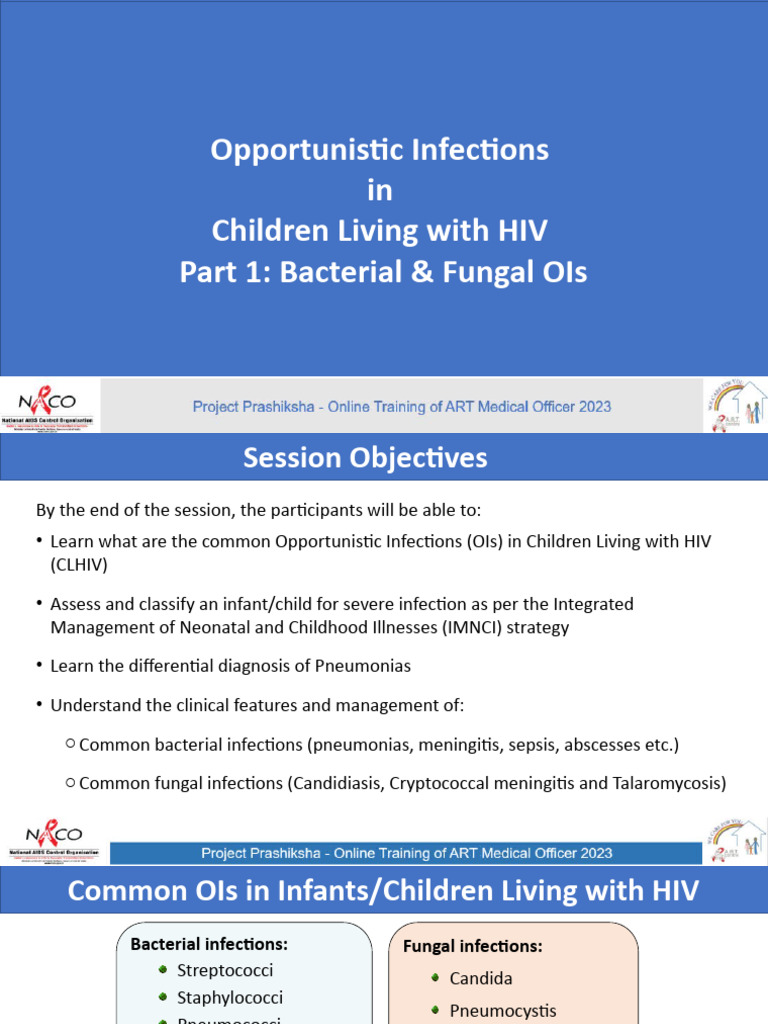 8.2 Opportunistic Infections in Children Living With HIV-Part 1 Bacteria & Fungal OIs | PDF ...