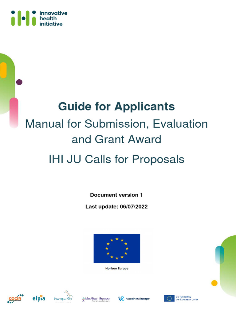IHI Guide For Applicants | PDF | European Union | Evaluation