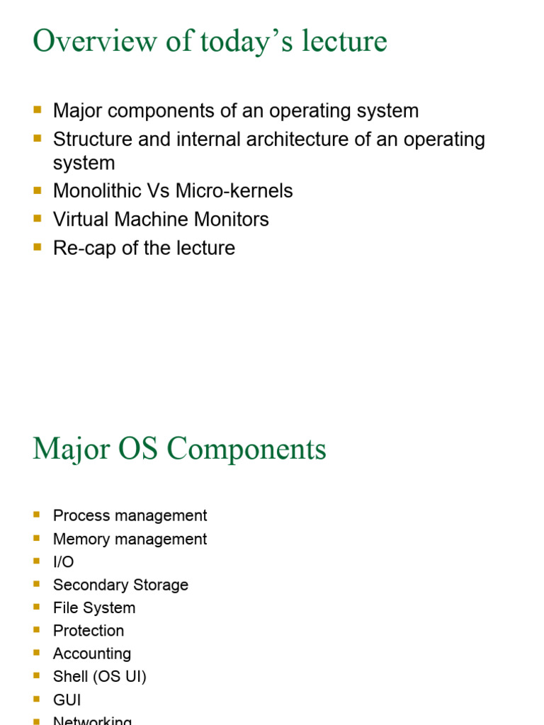 Lecture 2 | Download Free PDF | Operating System | Kernel (Operating System)