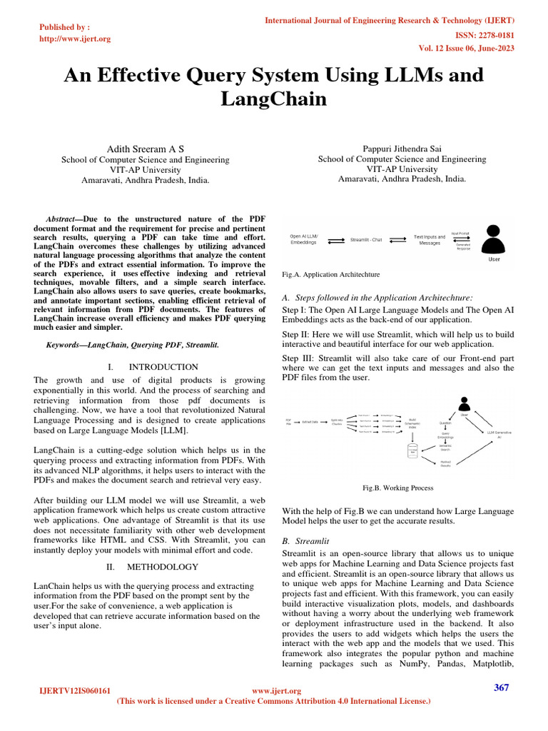 An Effective Query System Using Llms and Langchain IJERTV12IS060161 | PDF | Web Application ...