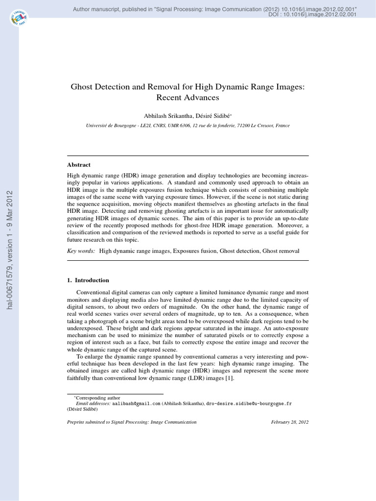 Ghost Detection and Removal | PDF | Imaging