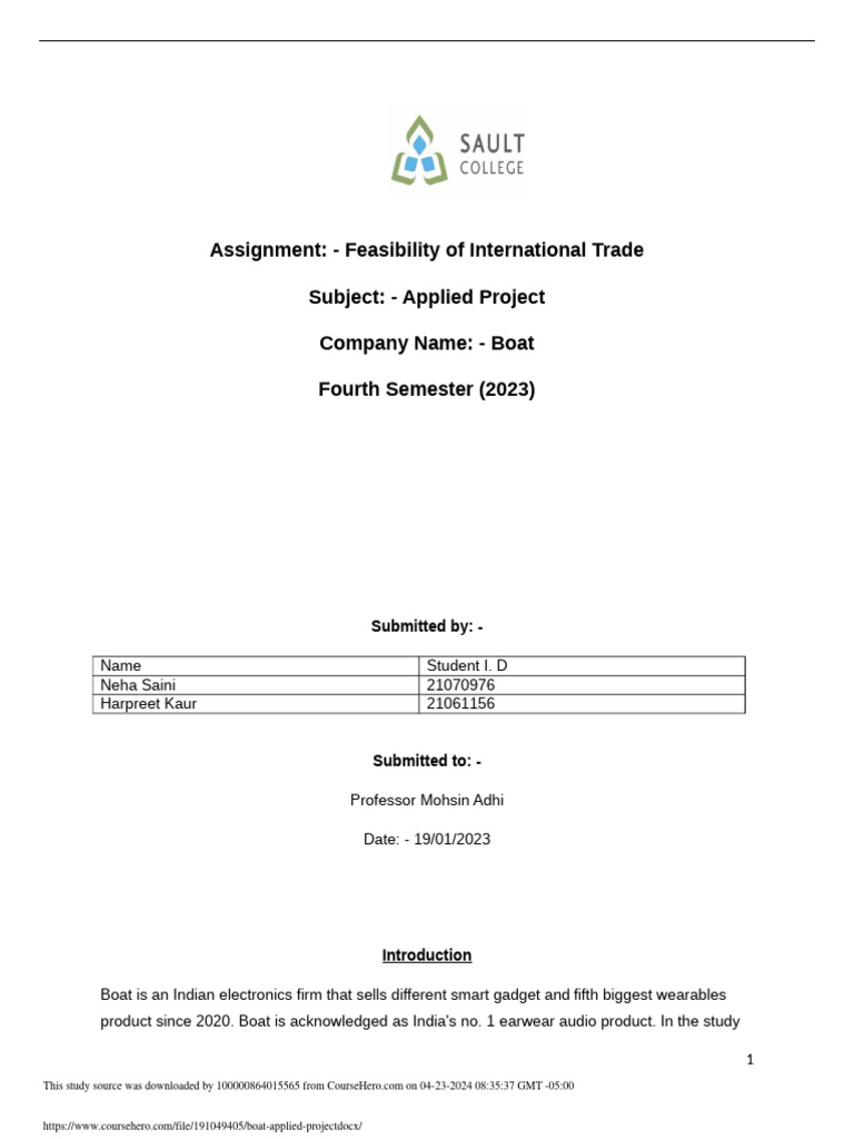 Boat Applied Project | Download Free PDF | Headphones | Electronics