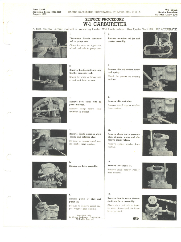 Carter W1 Service | PDF