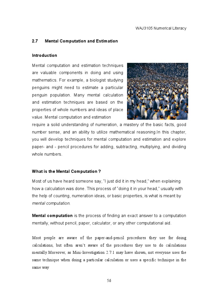 2.7 Mental Computation and Estimation | PDF