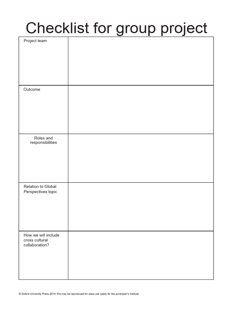 Igcse Global Perspectives Checklist For Group Project PDF Free | PDF