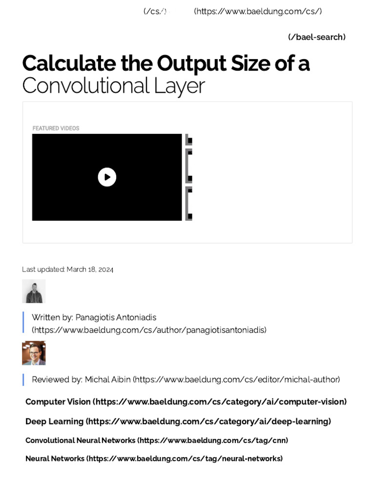 Calculate The Output Size Of A Convolutional Layer Baeldung On Computer Science Download
