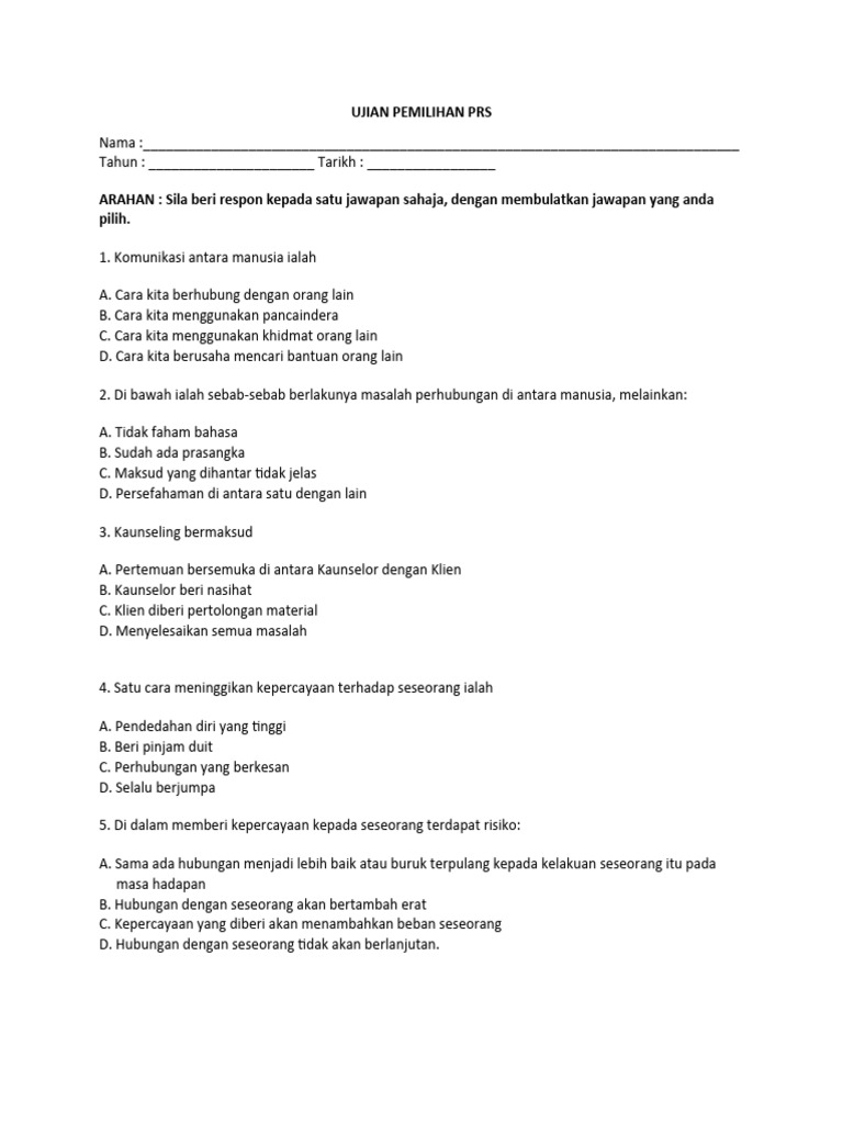 Ujian Saringan PRS | PDF