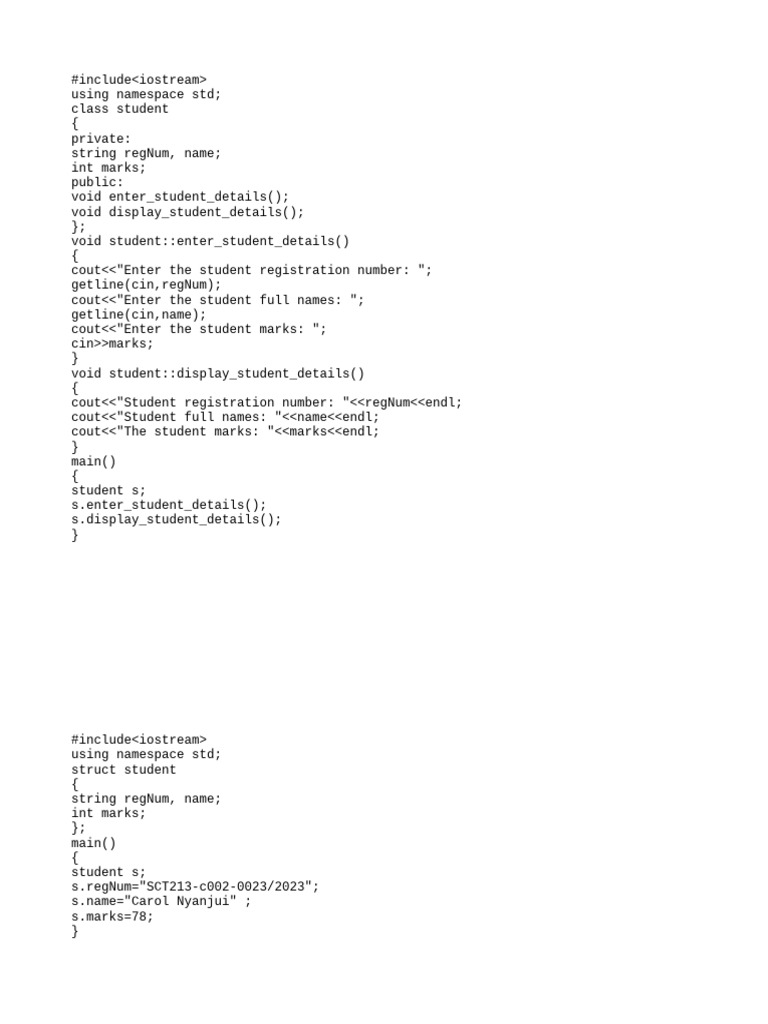 #Includeiostream | PDF | Namespace | Constructor (Object Oriented Programming)