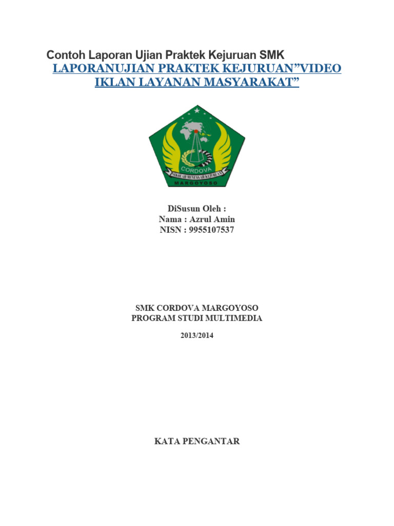 Contoh Laporan Ujian Praktek Kejuruan SMK | PDF | Seni