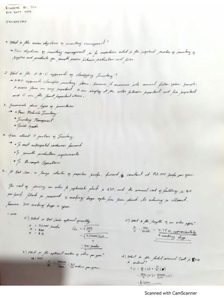 Assignment Inventory | PDF