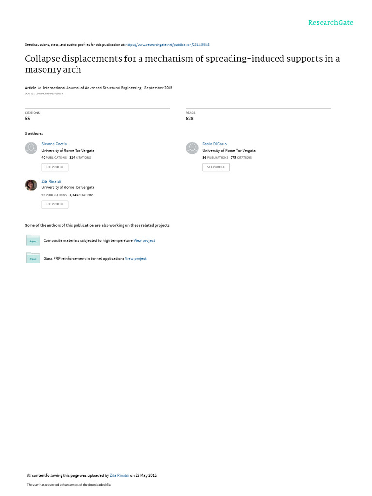 Collapse - Displacements - For - A - Mechanism - of - Spread in A ...