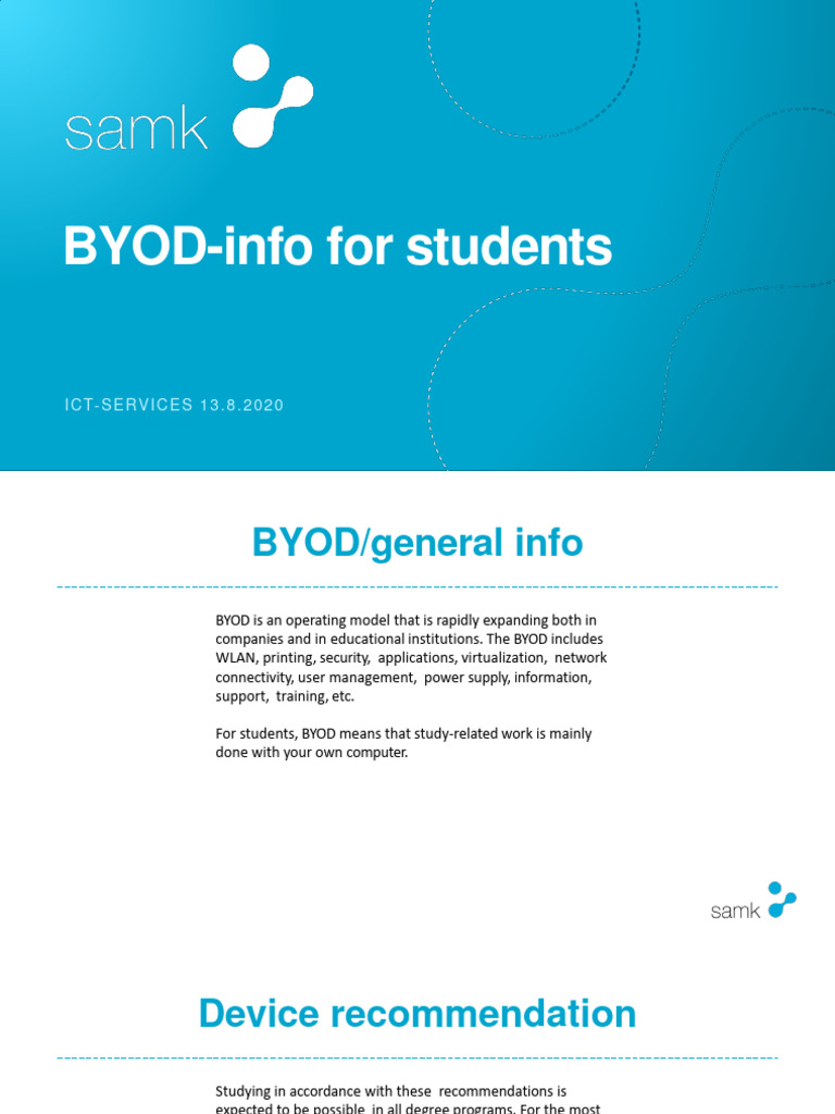 BYOD info 26.8.2020 | PDF | Wireless Lan | Computer Network
