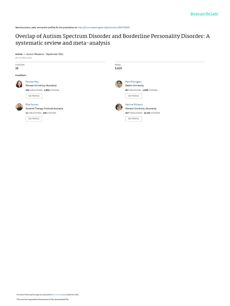 BPD ASDArticle Published-1 | PDF | Borderline Personality Disorder ...