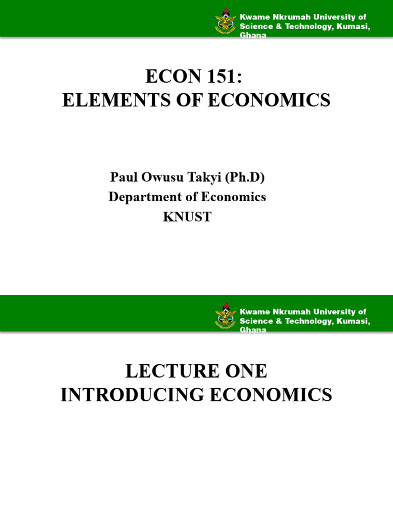 ECON 151 Lecture 1-1 | Download Free PDF | Economics | Microeconomics