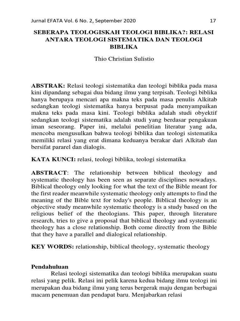 Teologi Biblika Dan Sistematika | PDF | Ilmu Sosial | Filsafat