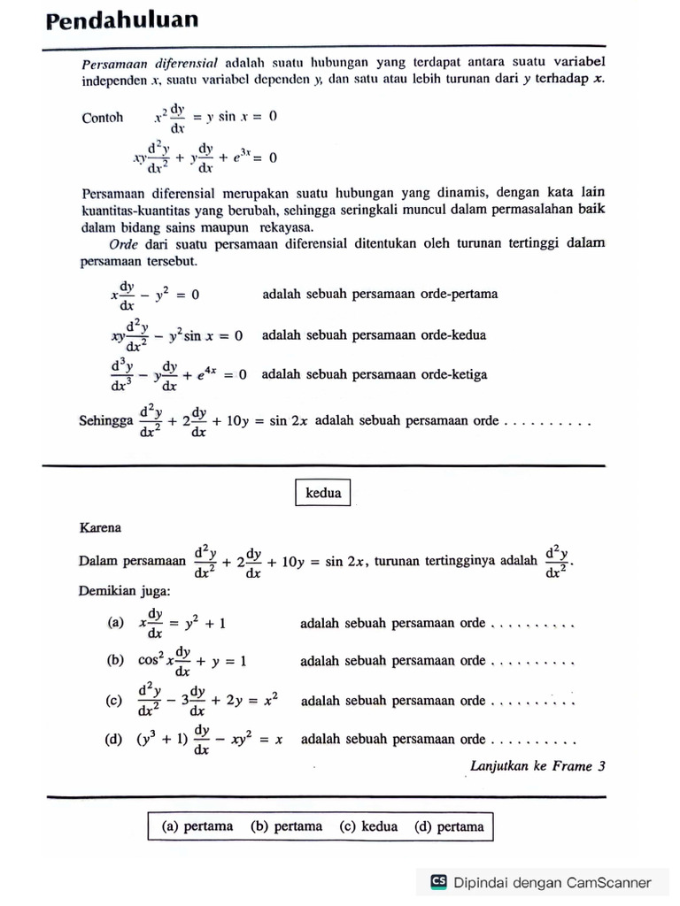 Pers Differensial Orde 1 | PDF